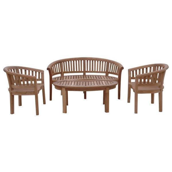 Curve 4-Pieces Conversation Set by Anderson Teak - The Charming Bench ...