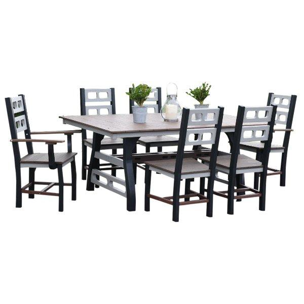 David Lewis 72” Manhattan Forge Dining Table Set With 4 Dining Chairs ...