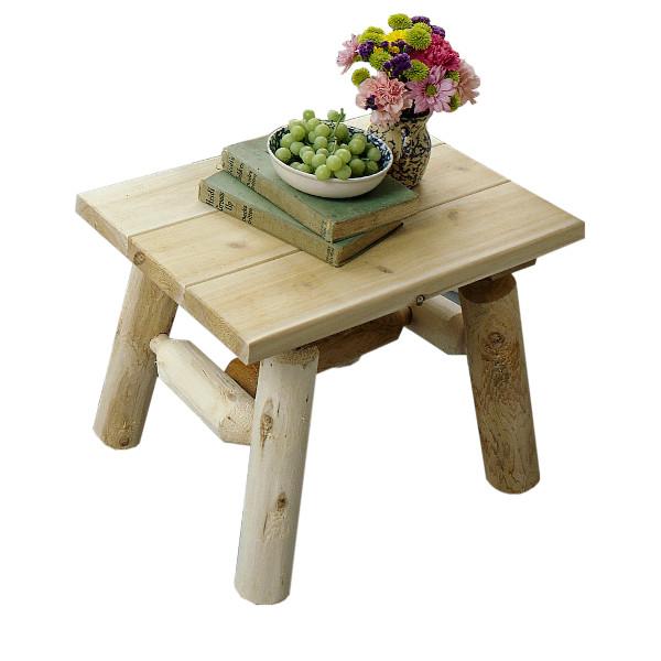 Cedar Log End Table - The Charming Bench Company