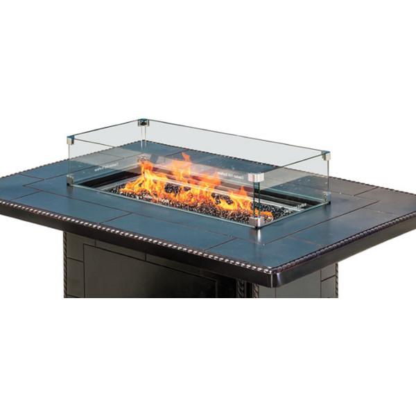 Fire Pit Rectangular Glass Wind Screen - The Charming Bench Company