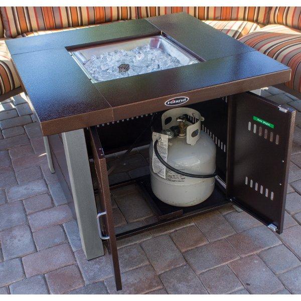 Hammered Bronze Square Fire Pit with Stainless Steel Legs - The ...