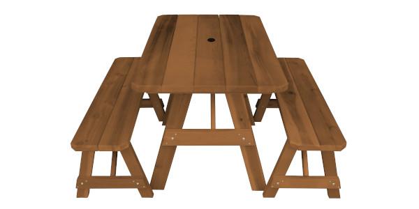 Western Red Cedar Traditional Picnic Table with 2 Benches by A & L ...